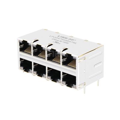 China RM5-ZZ-0003 Compatible LINK-PP LPJG47549B47NL 100/1000 Base-T Yellow&Green/Yellow&Green Led 2x4 Port Industrial RJ-45 Ethernet Connector for sale