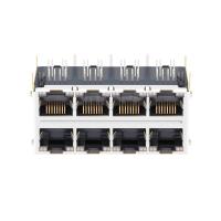 China LPJG47561A55NL 1000 Base-T Integrated Magnetics 2x4 Port With Leds RJ45 Connector for sale
