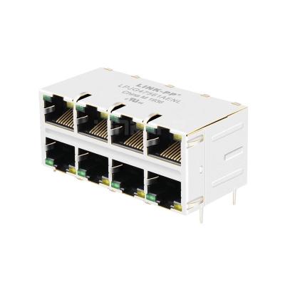 China XFMRC XFGIGH-STKVDGY8-4 Compatible LPJG47561AENL 1000 Base-T 2x4 Port rj45 Jacks 10p10c Green/Yellow LED for sale