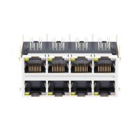 China LPJG47580A35NL 10/100/1000 Base-T Integrated Magnetics 2X4 Port 8P8C RJ45 Modular Jack for sale