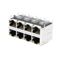 China LPJG47580A35NL 10/100/1000 Base-T Integrated Magnetics 2X4 Port 8P8C RJ45 Modular Jack for sale