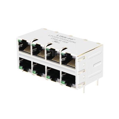 China LPJG47020A32NL 1000 Base-T Integrated Magnetics 2x4 Port RJ45 8 Pin Connector for sale