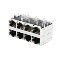 China LPJG47020A32NL 1000 Base-T Integrated Magnetics 2x4 Port RJ45 8 Pin Connector for sale