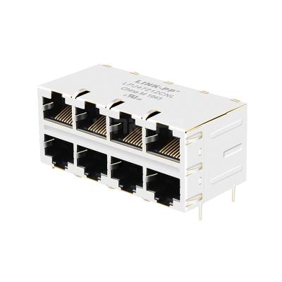 China Pulse J20-0014NL Compatible LINK-PP LPJ47212CNL 10/100 Base-T Without Led 2x4 Port RJ45 Female PCB Connector for sale