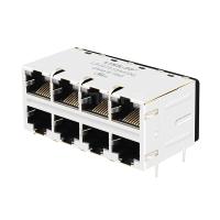 China LPJ47312A43NL 10/100 Base-T Tab Up Green&Yellow/Green&Yellow LED 2X4 Port RJ45 Jack Connectors for sale