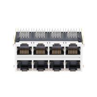 China LPJ47312A43NL 10/100 Base-T Tab Up Green&Yellow/Green&Yellow LED 2X4 Port RJ45 Jack Connectors for sale