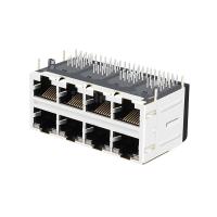 China LPJX47312A43NL 10/100 Base-T Tab Up Green&Yellow/Green&Yellow LED 2X4 Port RJ45 Female Connectors for sale