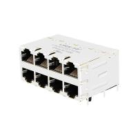 China LPJG47011CNL 100/1000 Base-T Without LED 2X4 Port Integrated Magnetics POE+ RJ45 Female Connector for sale