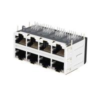 China LPJG47737A55NL 1000 Base-T 2x4 Port Magnetic RJ45 Jack With Green&Orange/Green&Orange Led for sale