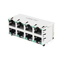 China LPJG47037AFNL 100/1000 Base-T 2x4 Port Magnetic RJ45 Jacks With Green/Green Led for sale