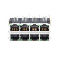 China LPJM49029AWNL 2.5/5/10G Base-T 2x4 Port Magnetics RJ45 Jack Green/Green Led for sale