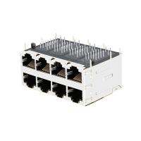 China LPJM49030CNL 5G Base-T 2x4 Port POE RJ45 Connector With Integrated Magnetics Without Led for sale