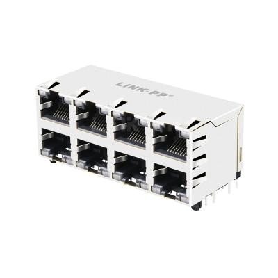 China JX0B-3051NL Compatible LPJG47111A4NL 2x4 Port RJ45 POE Jakcs With 1000 Base-T Integrated Magnetics for sale