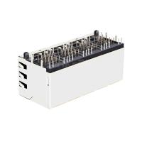 China JX0B-3051NL Compatible LPJG47111A4NL 2x4 Port RJ45 POE Jakcs With 1000 Base-T Integrated Magnetics for sale