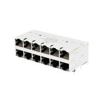 China LPJG67537A8NL-2 1000 Base-T 2x6 Port Gigabit Ethernet 8 Core Non-PoE Single Port RJ45 Connector for sale