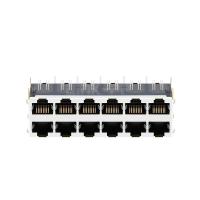 China LPJG67537CNL 100/1000 Base-T Without Led 2x6 Port 10P8C Stacked RJ45 Connectors for sale