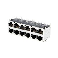 China LPJG67537CNL 100/1000 Base-T Without Led 2x6 Port 10P8C Stacked RJ45 Connectors for sale