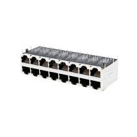 China LPJG87012CNL 1000 Base-T Ethernet RJ45 2x8 Port Magnetic Connectors With PoE Without LED for sale