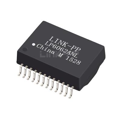 China LP6062ANL Single Port 10/100/1000 BASE-T PoE+ 24 Pin Lan Magnetic Transformer for sale