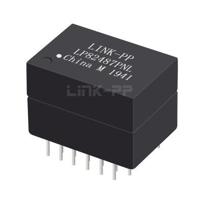 China LP82487PNL Single Port 1000 BASE-T DIP PoE+ 24 Pin Telecom Transformer Modules for sale