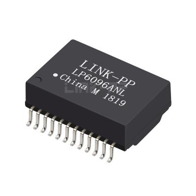 China Hanrun HY602403 Compatible LINK-PP LP6096ANL 1000 Base-T Single Port SMD 24 PIN PoE+ Ethernet Lan Transformer for sale