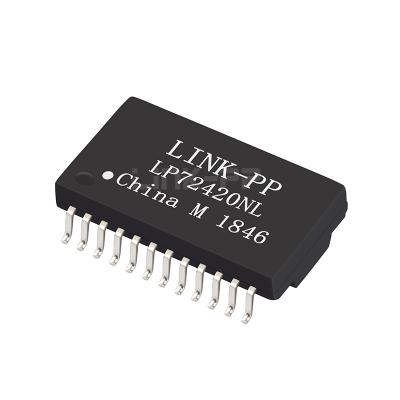 China LP72420NL 10G Base-T Single Port  24 PIN SMD POE+ Lan Transformer Modules for sale
