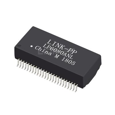 China Pulse S558-5500-77 Compatible LINK-PP LP6080ANLE 10/100/1000 Base-T Dual  Port SMD 48PIN PoE+ Lan Transformer Telecom Magnetics for sale