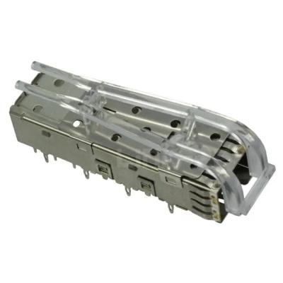 China 2007254-1 Position SFP+ Cage Connector 16 Gb/s Press-Fit Through Hole With Light Pipe for sale