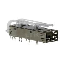 China 1367629-2 1x1 Port SFP Cage Dual Round Through Hole With Light Pipe 4GB/S for sale