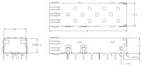 China 2227303-1 SFP Cage Connector Solder Through Hole Right Angle 4 Gb/s Without Light Pipe for sale
