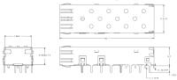 China 2227303-3 Position SFP Cage Connector Solder Through Hole 4 Gb/s for sale