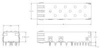 China 2227023-1 Position SFP Cage Connector Press-Fit Through Hole Right Angle Shielded No Light Pipe for sale