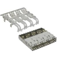 China 1761008-3 Position SFP Cage Ganged 1 x 4 Port Connector Dual Square With Lightpipe for sale