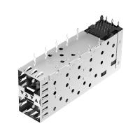 China LP21AC01101 2x1 Port SFP Cage Connector With Outer/Inner LightPipe for sale