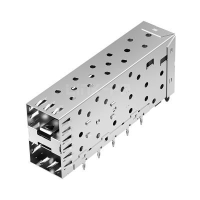 China LINK-PP LP21AC02001 SFP 2x1 Cage Connector Press-Fit Through Hole, Right Angle for sale