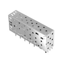 China LP21AC02101 2x1 SFP Cage Connector Press-Fit With Inner/Outer LightPipe for sale