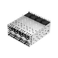 China LP24AC01101 SFP Cage Connector 2x4 Port With Inner/Outer LightPipe for sale