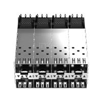 China LP24AC01101 SFP Cage Connector 2x4 Port With Inner/Outer LightPipe for sale