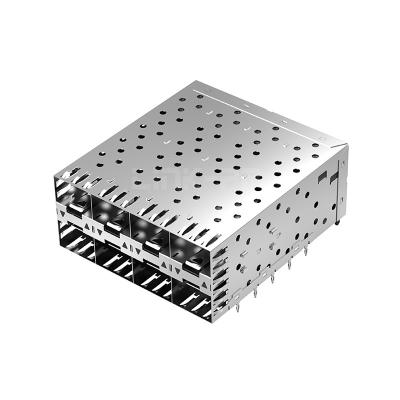 China LINK-PP LP24AC01301 SFP Cage 2x4 Port Connector With Outer LightPipe for sale