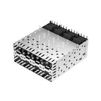China LINK-PP LP24AC01301 SFP Cage 2x4 Port Connector With Outer LightPipe for sale