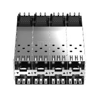 China LINK-PP LP24AC01301 SFP Cage 2x4 Port Connector With Outer LightPipe for sale