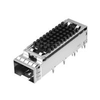 China LP11BC02030 SFP+ Cage With Heat Sink EMI Spring Finger Press-Fit Through Hole, Right Angle for sale