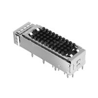 China LP11BC02030 SFP+ Cage With Heat Sink EMI Spring Finger Press-Fit Through Hole, Right Angle for sale