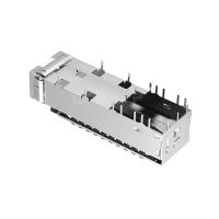 China LP11BCS2030 SFP+ 1x1 Cage With Heat Sink Sorder Through Hole, Right Angle for sale