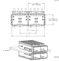 China TE 2198230-3 SFP+ Cage Assembly 1 x 2 Port With Heat Sink 16 Gb/s for sale