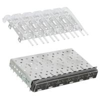 China 2007169-1 SFP+ Cage Ganged (1 x 6) Connector Included Lightpipe TE Pluggable Connectors Cages for sale