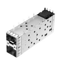 China LINK-PP LP21BC01301 2x1 Port SFP+ Cage Connector With Outer LightPipe for sale