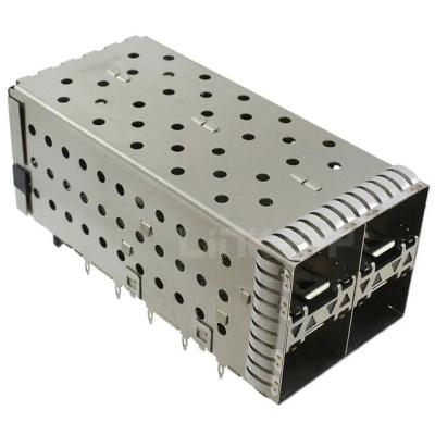 China TE 2007637-5 SFP+ Cage Assembly With Integrated Connector 2x2 Port  Included Lightpipe for sale