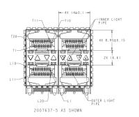 China TE 2007637-5 SFP+ Cage Assembly With Integrated Connector 2x2 Port  Included Lightpipe for sale