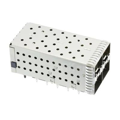 China 1-2007637-6 SFP+ Cage Assembly With Integrated Connector 2x2 Port  Included Lightpipe 16 Gb/s for sale
